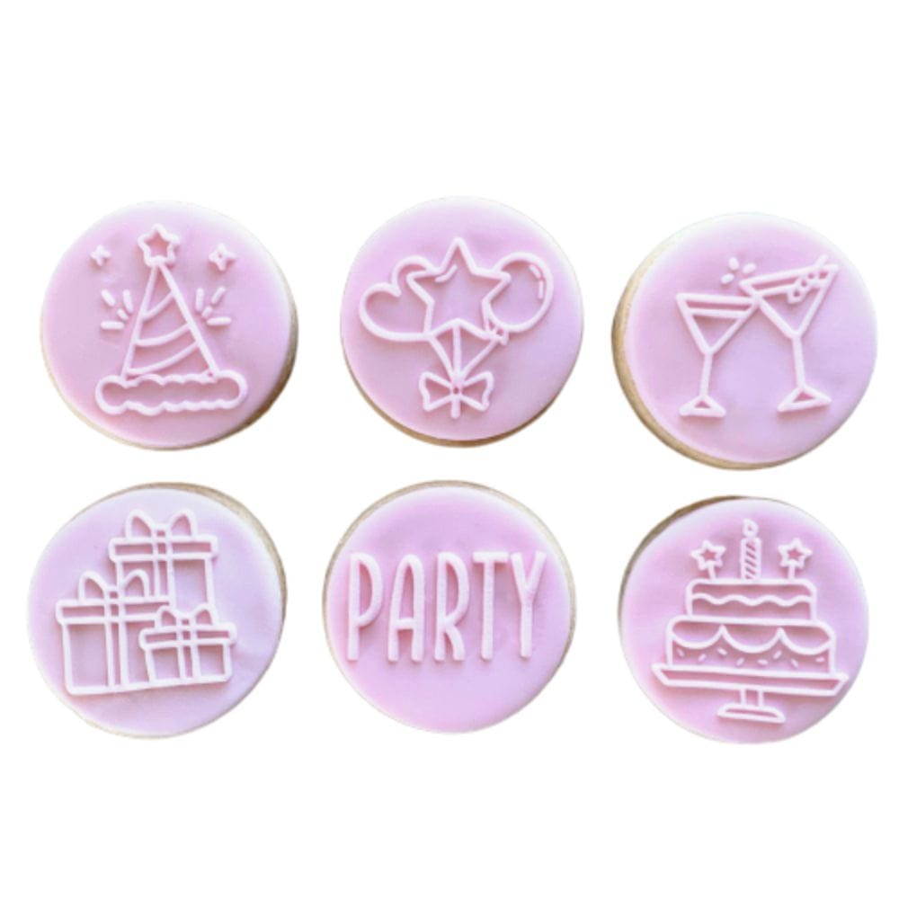Birthday Party Mini Cookie Stamp Fondant Embosser Set – Pixie Patio
