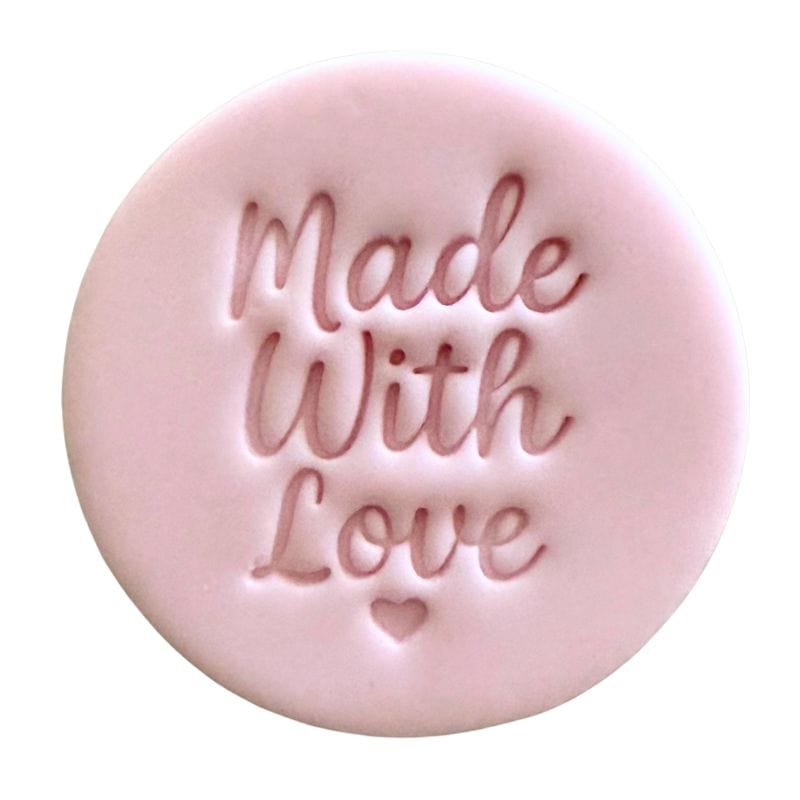 Made With Love Cookie Stamp – Heartfelt Fondant Cookie Stamp – Pixie Patio