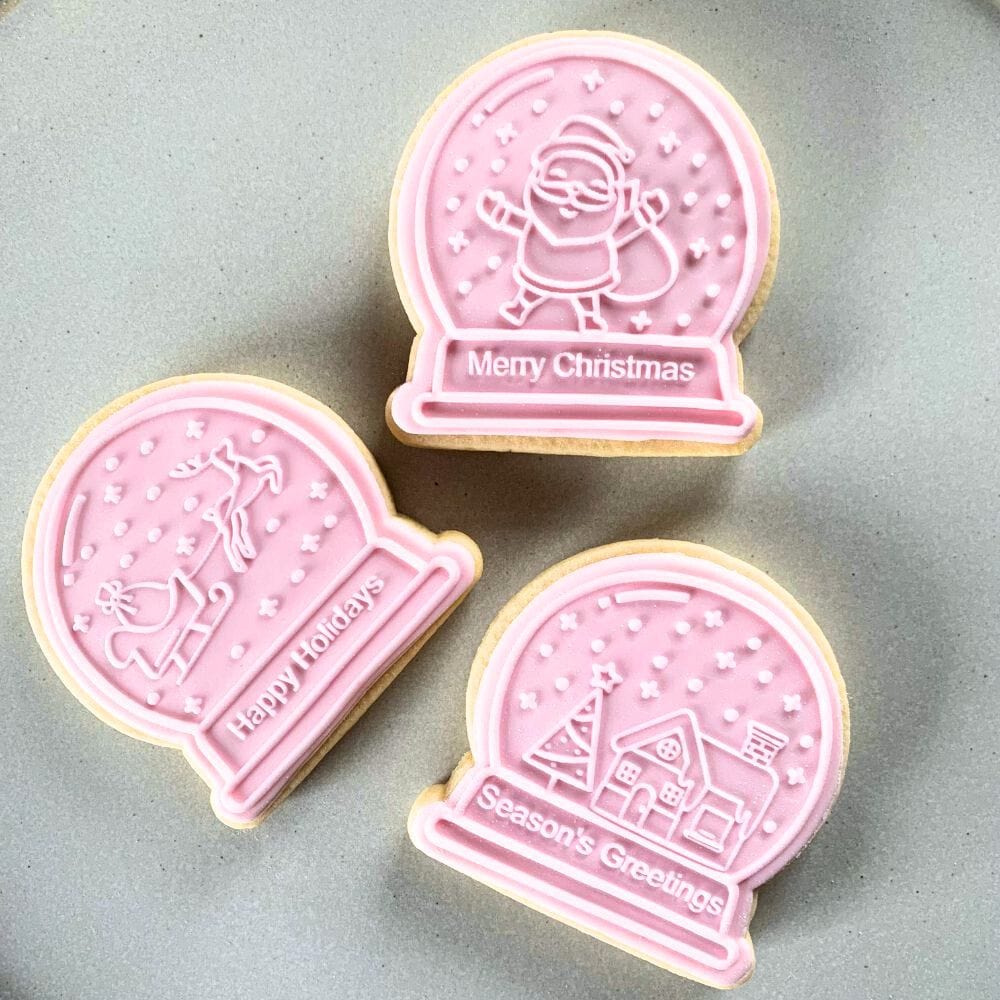 Christmas Snow Globe Fondant Embosser & Cookie Cutter Set – Pixie Patio