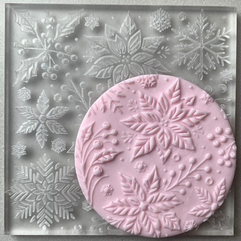 Elegant Christmas Floral Embosser Cookie Stamp – Pixie Patio