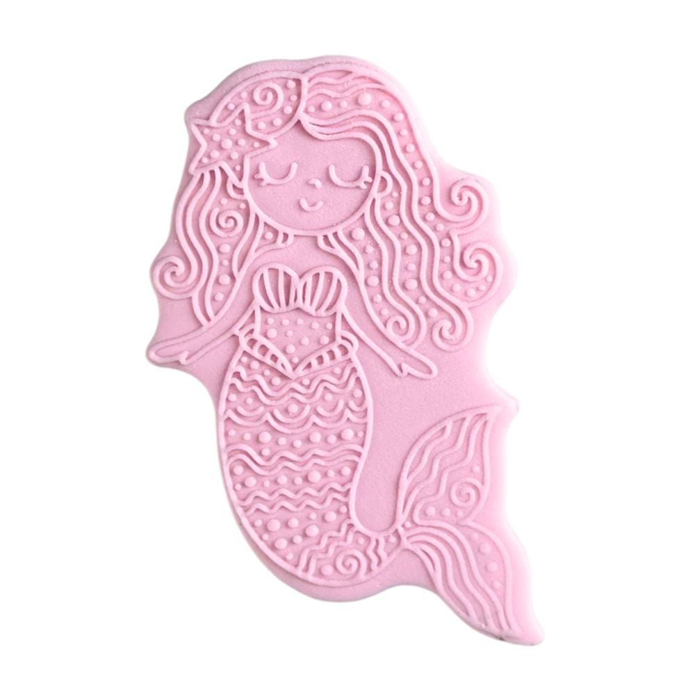 Mermaid Cookie Cutter & Embosser Set – Ocean Cookie Stamp – Pixie Patio