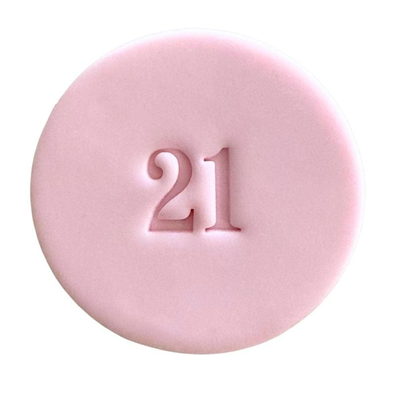 Mini 21 Cookie Stamp – 21st Birthday Fondant Cookie Stamp – Pixie Patio
