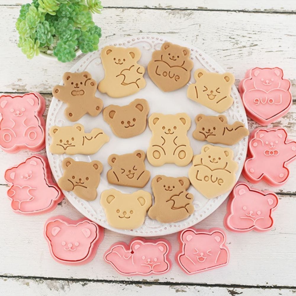 Teddy Bear Biscuit Cookie Cutter Stamp Embosser Set – Pixie Patio