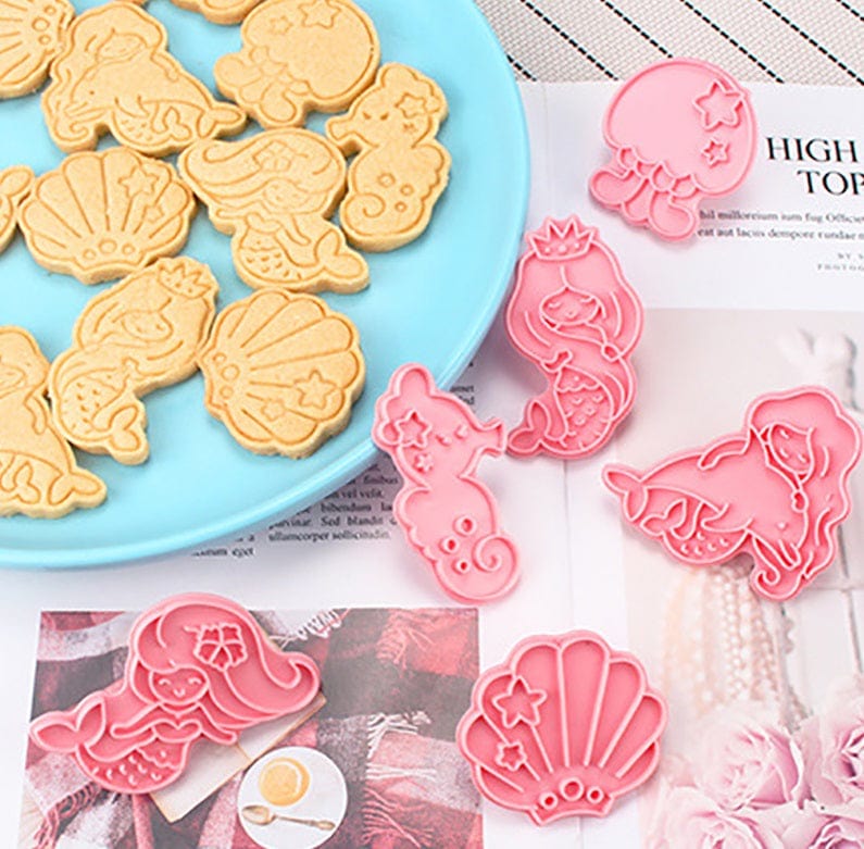 Mermaid Cookie Cutter Stamp Embosser Set – Pixie Patio